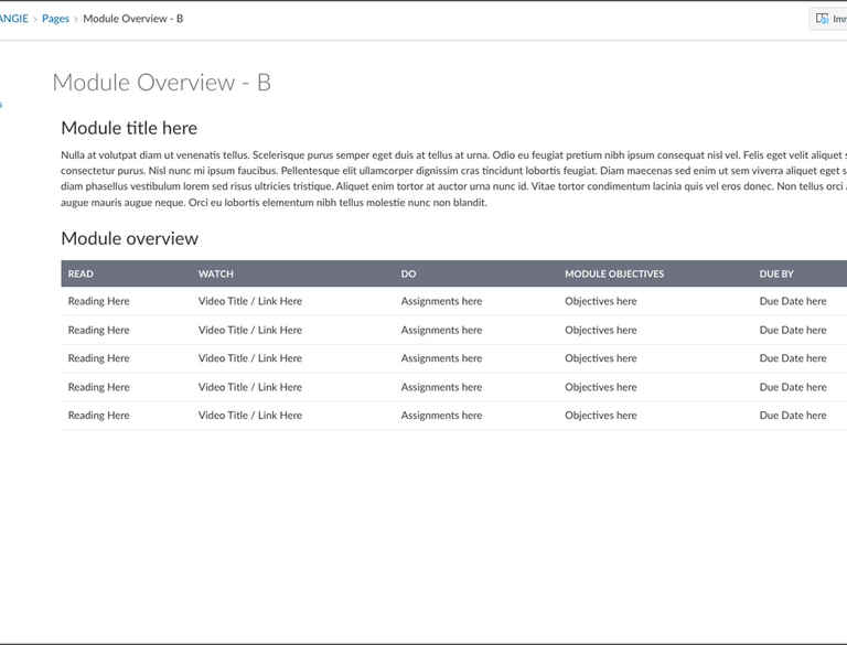Module Overview - B | Mizzou Online: Teaching