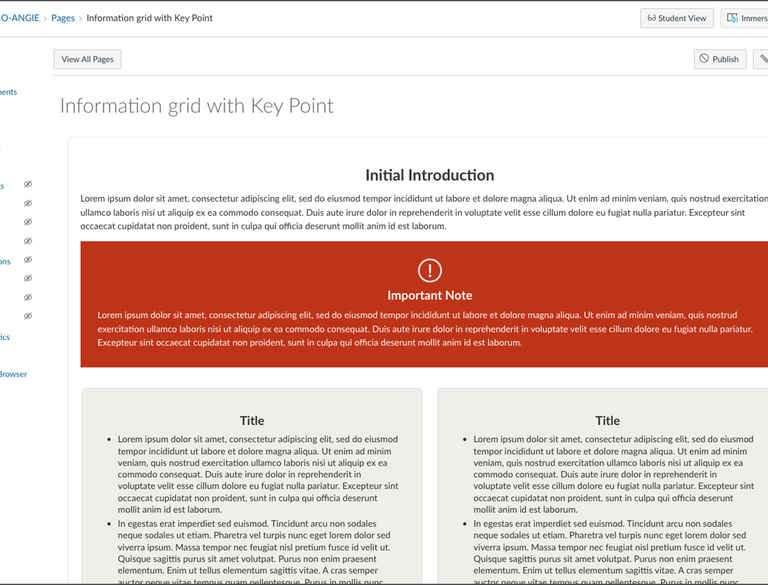 Information Grid with Key Point | Missouri Online: Teaching
