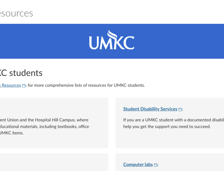 UMKC campus resources for students | Mizzou Online: Teaching